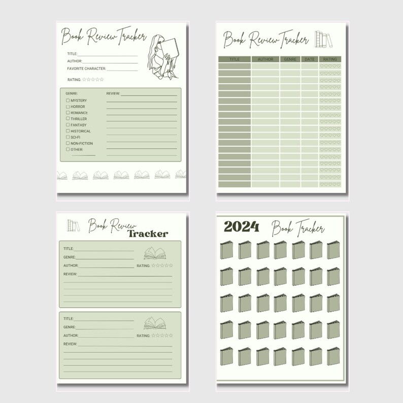 Book Review Tracker Reading Log, Reading Goals, Book Log, Book Review ...