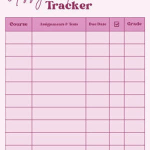 Student Digital Planner | Pink | Printable Planner, Assignment Tracker ...