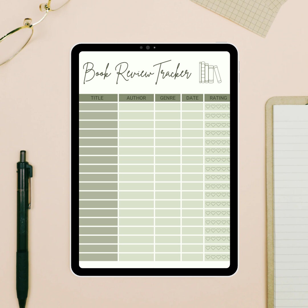 Book Review Tracker Reading Log, Reading Goals, Book Log, Book Review ...