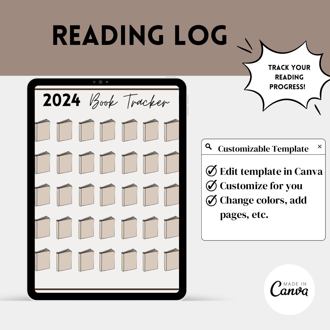 2024 Book Tracker Reading Log, Reading Goals, Book Log, Book Review ...