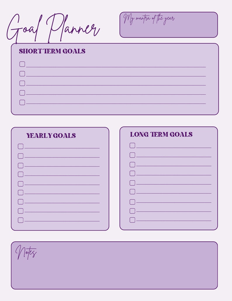 2024 Goal Undated Planner Bundle Goal Setting Tracking, Calendar, Habit ...