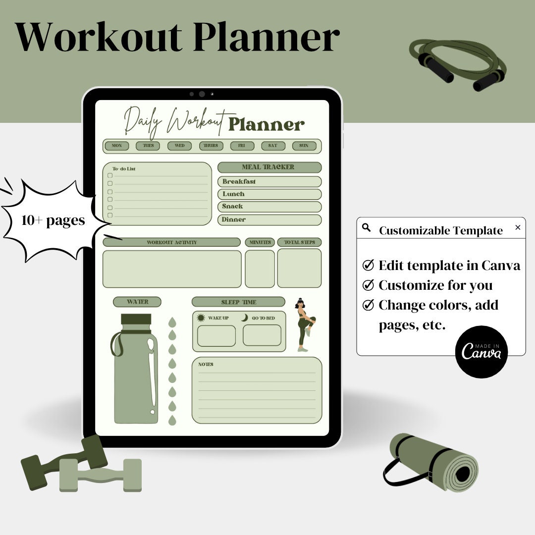 2024 Workout Planner Bundle Exercise Tracking, Fitness Logs, Goal ...