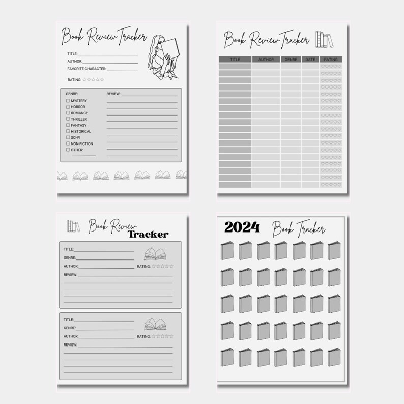 Book Review Tracker Reading Log, Reading Goals, Book Log, Book Review ...