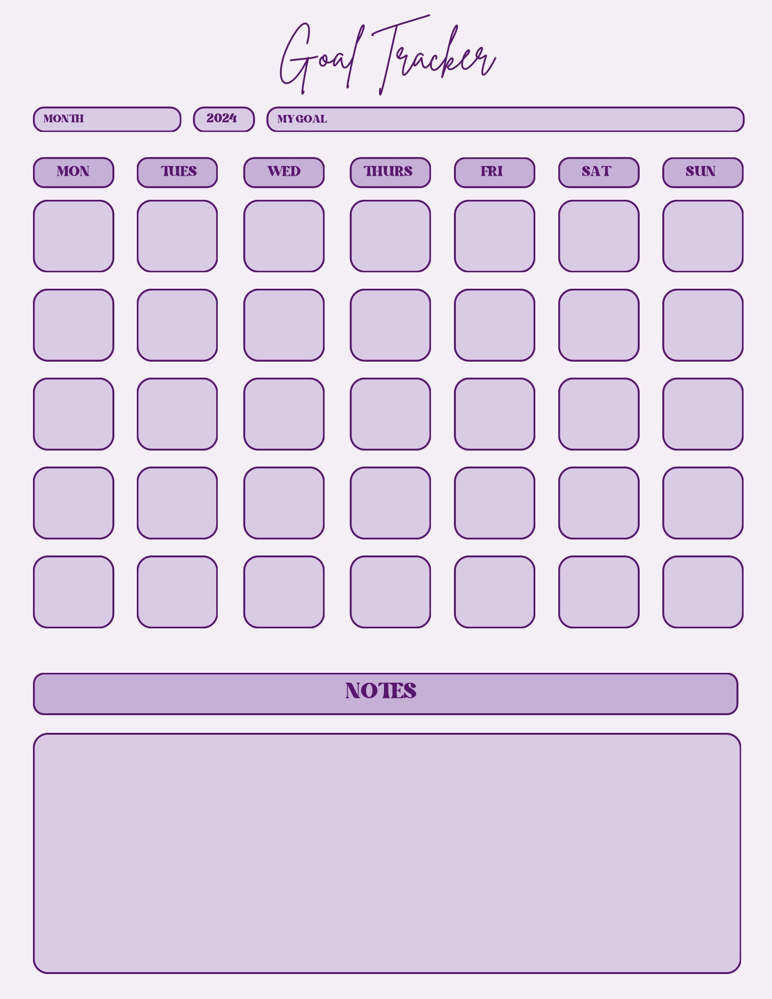 2024 Goal Undated Planner Bundle Goal Setting Tracking, Calendar, Habit ...