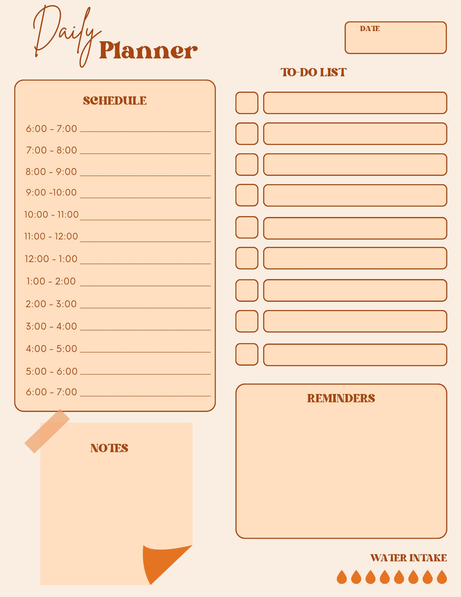 Student Digital Planner orange Printable Planner, Assignment Tracker ...