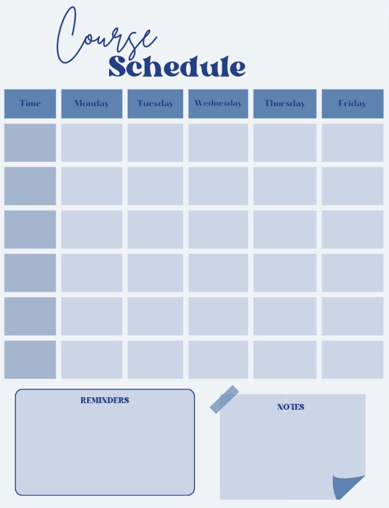 Student Digital Planner Blue Printable Planner, Assignment Tracker ...