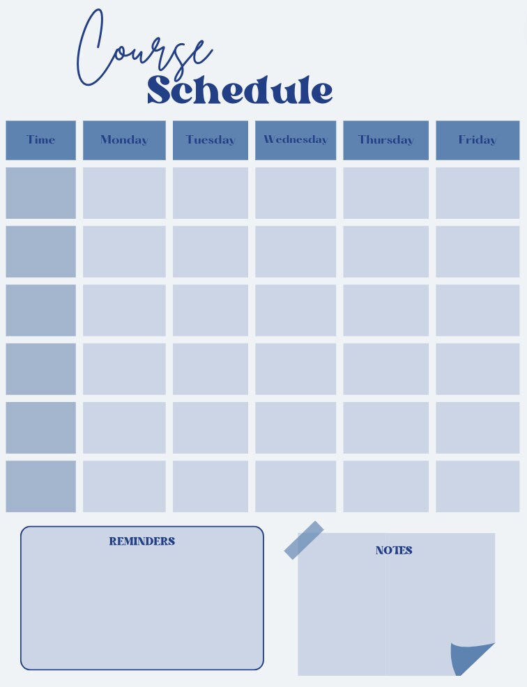 Student Digital Planner Blue Printable Planner, Assignment Tracker, Assessment Tracker, Study ...