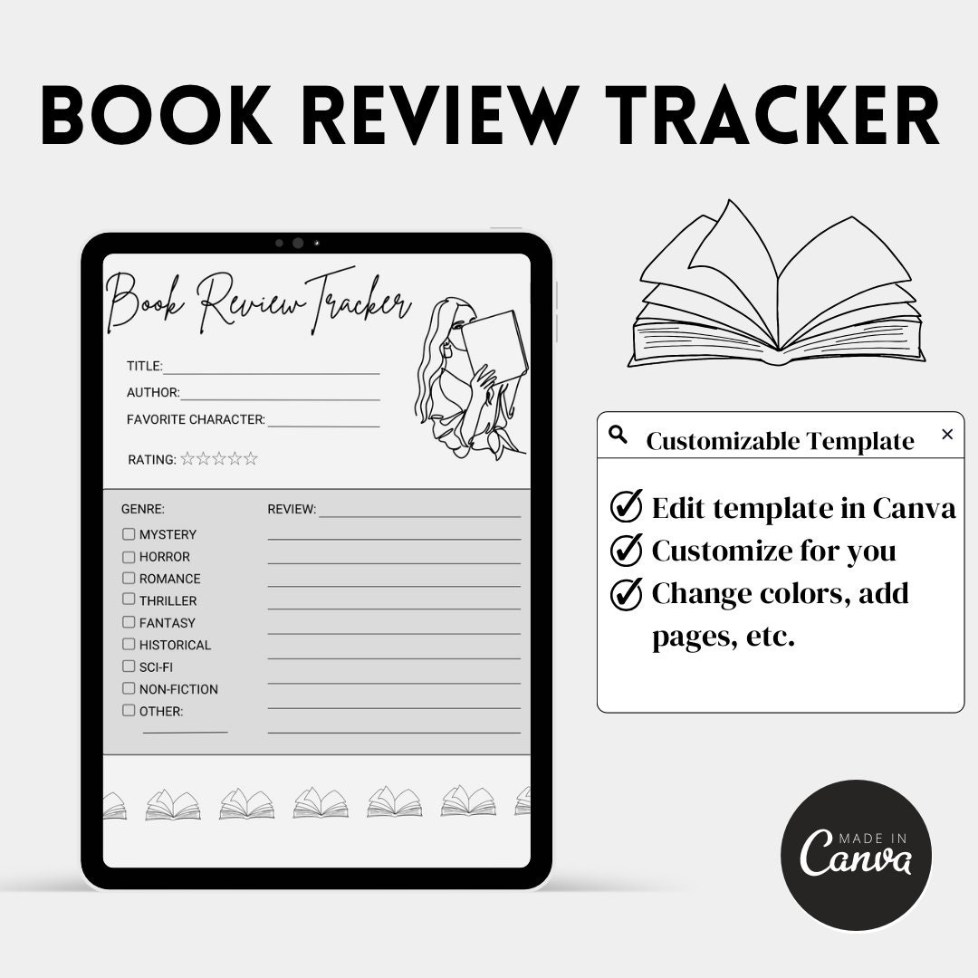 Book Review Tracker Reading Log, Reading Goals, Book Log, Book Review ...