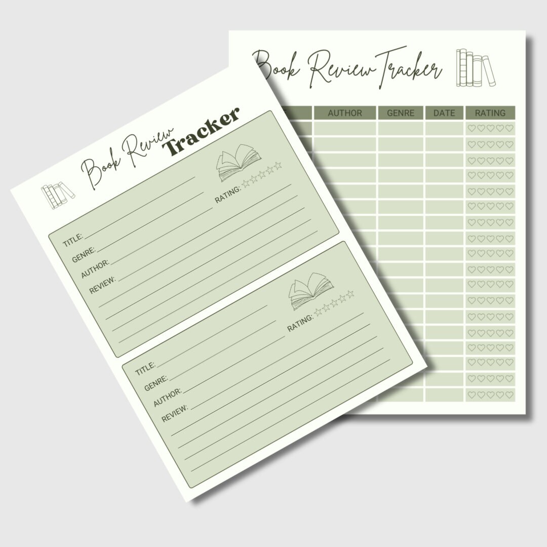 Book Review Tracker Reading Log, Reading Goals, Book Log, Book Review ...