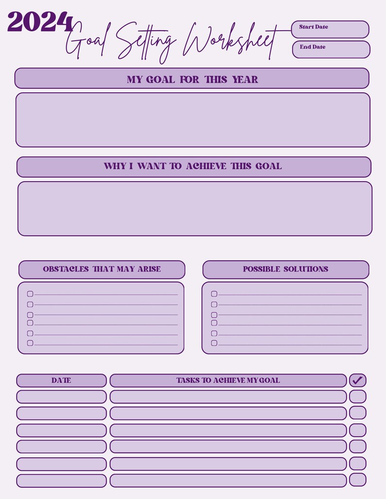 2024 Goal Undated Planner Bundle Goal Setting Tracking, Calendar, Habit ...