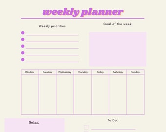 Goodnotes Weekly Planner Template - Etsy