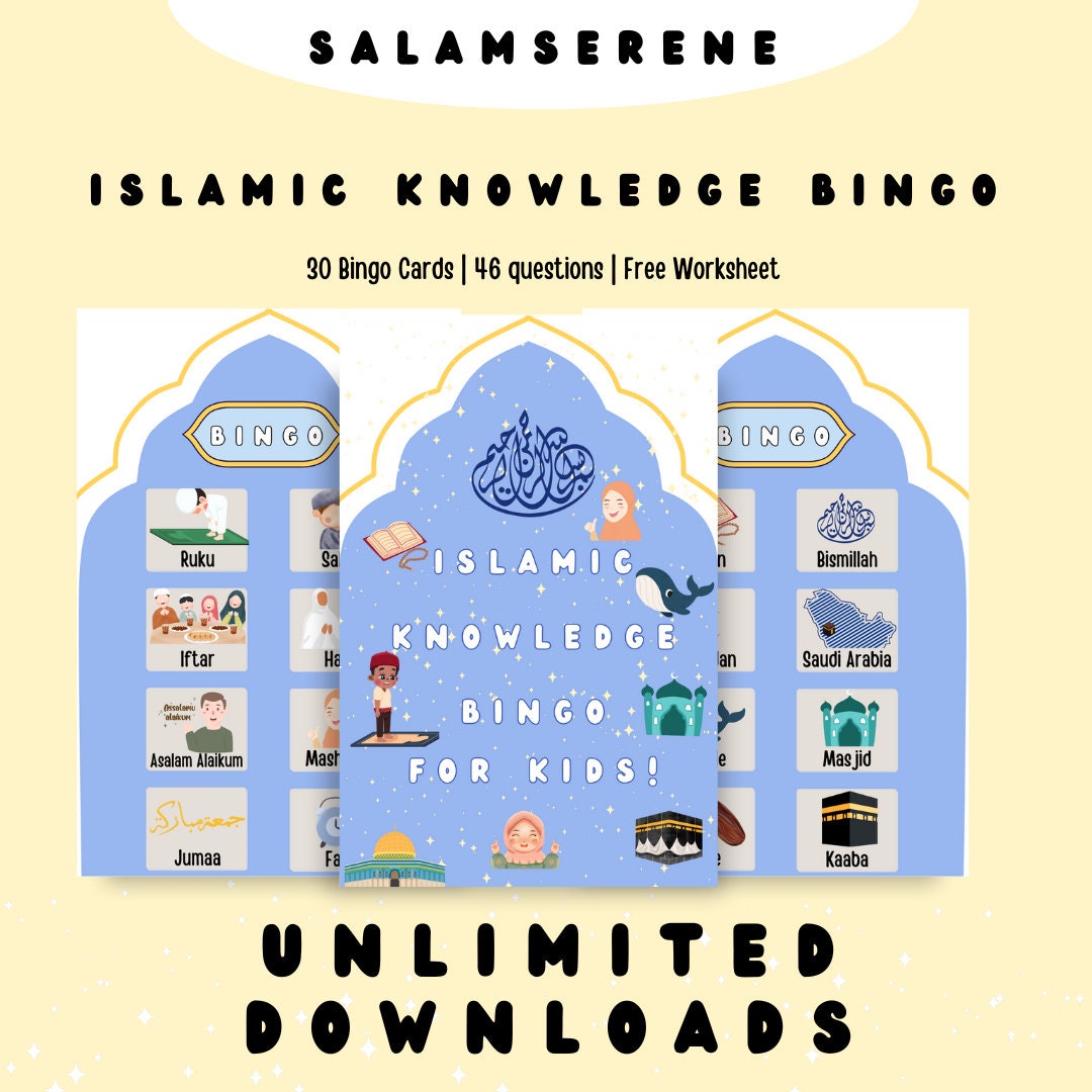 Islamic Kids' Wisdom Bingo: Explore, Learn & Play With Islamic ...