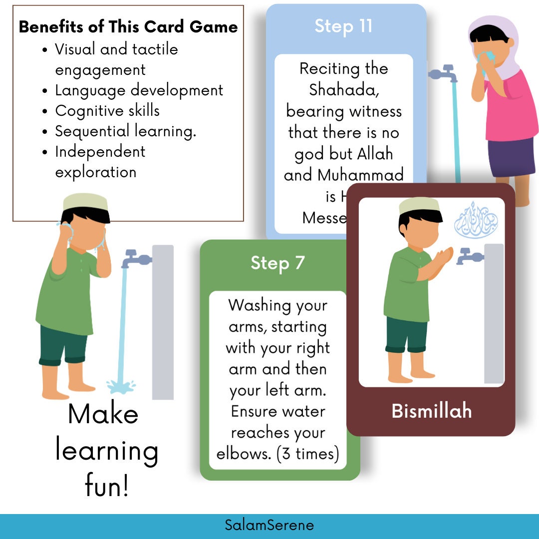 2-part Cards: Wudhu Steps Matching Game - Etsy