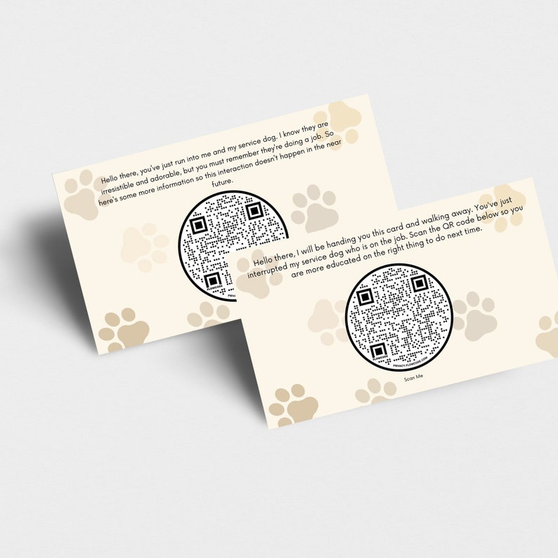 Service Dog Information Cards - Etsy