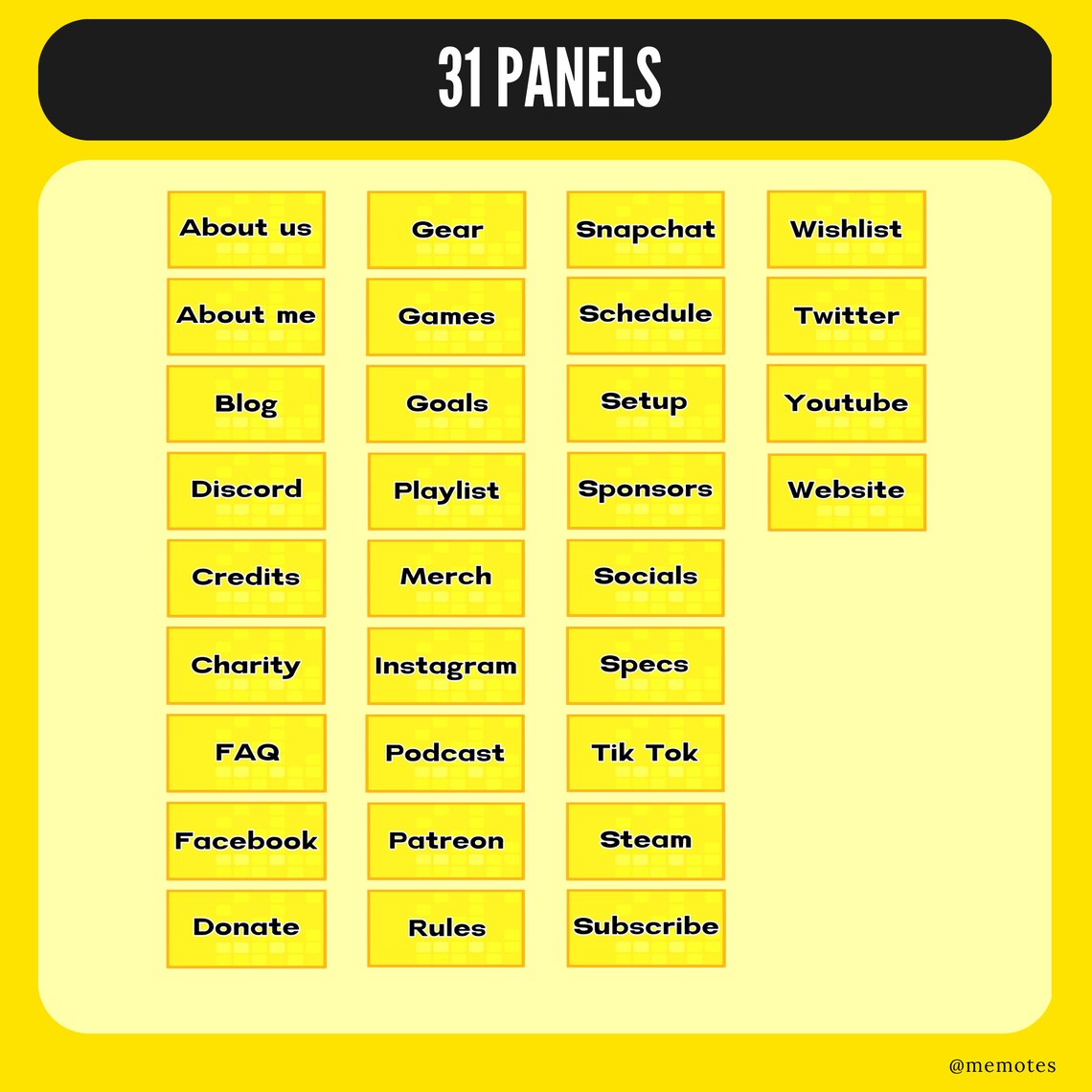 Persona 4 Stream Overlay Package: Yellow Twitch Overlay (digital ...