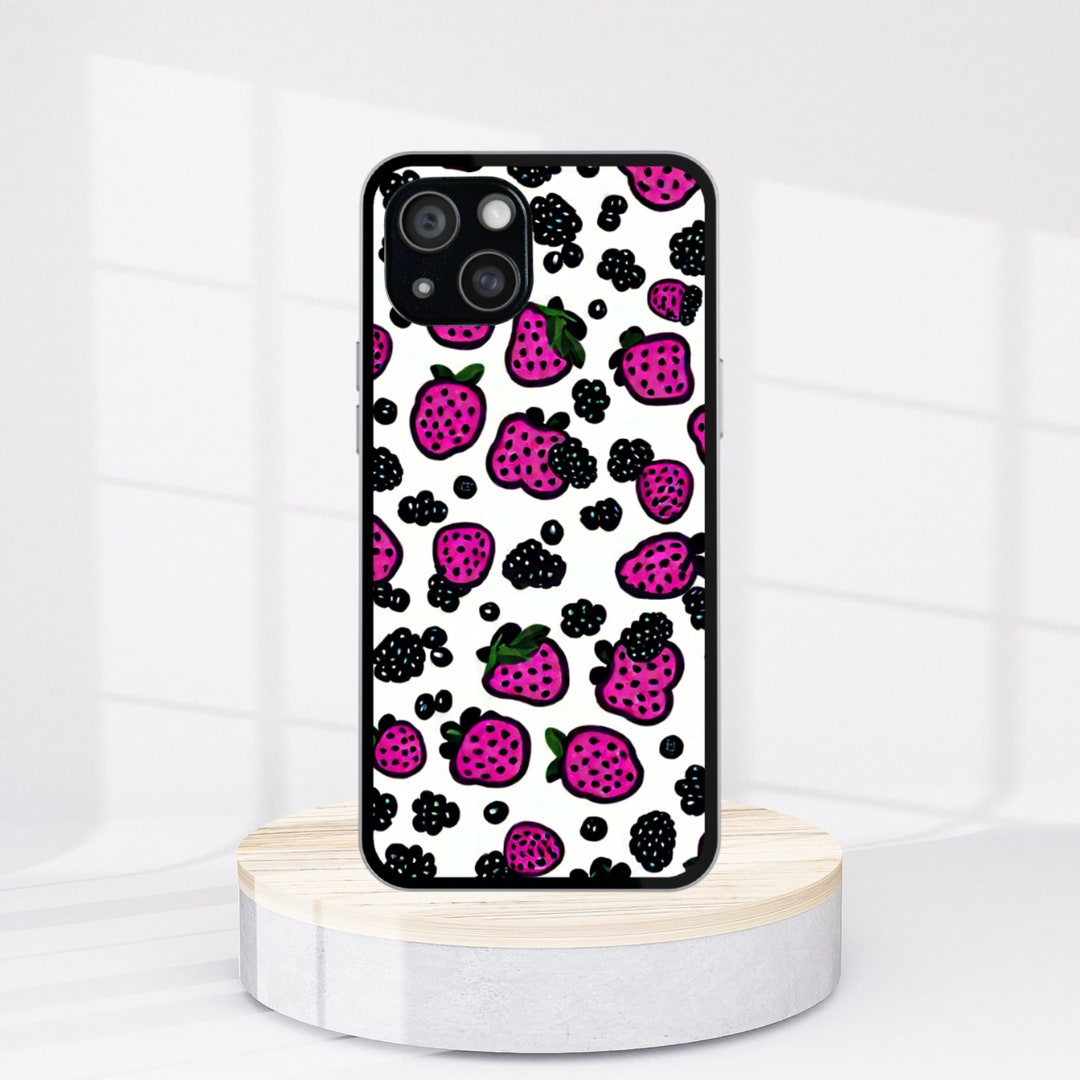 Aesthetic Berries Fruit Raspberry & Blackberry Phone Case for iPhone 14 ...