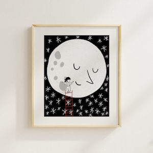 Child Hugging Moon Poster - Inspiring Imagination and Love for Universe ...