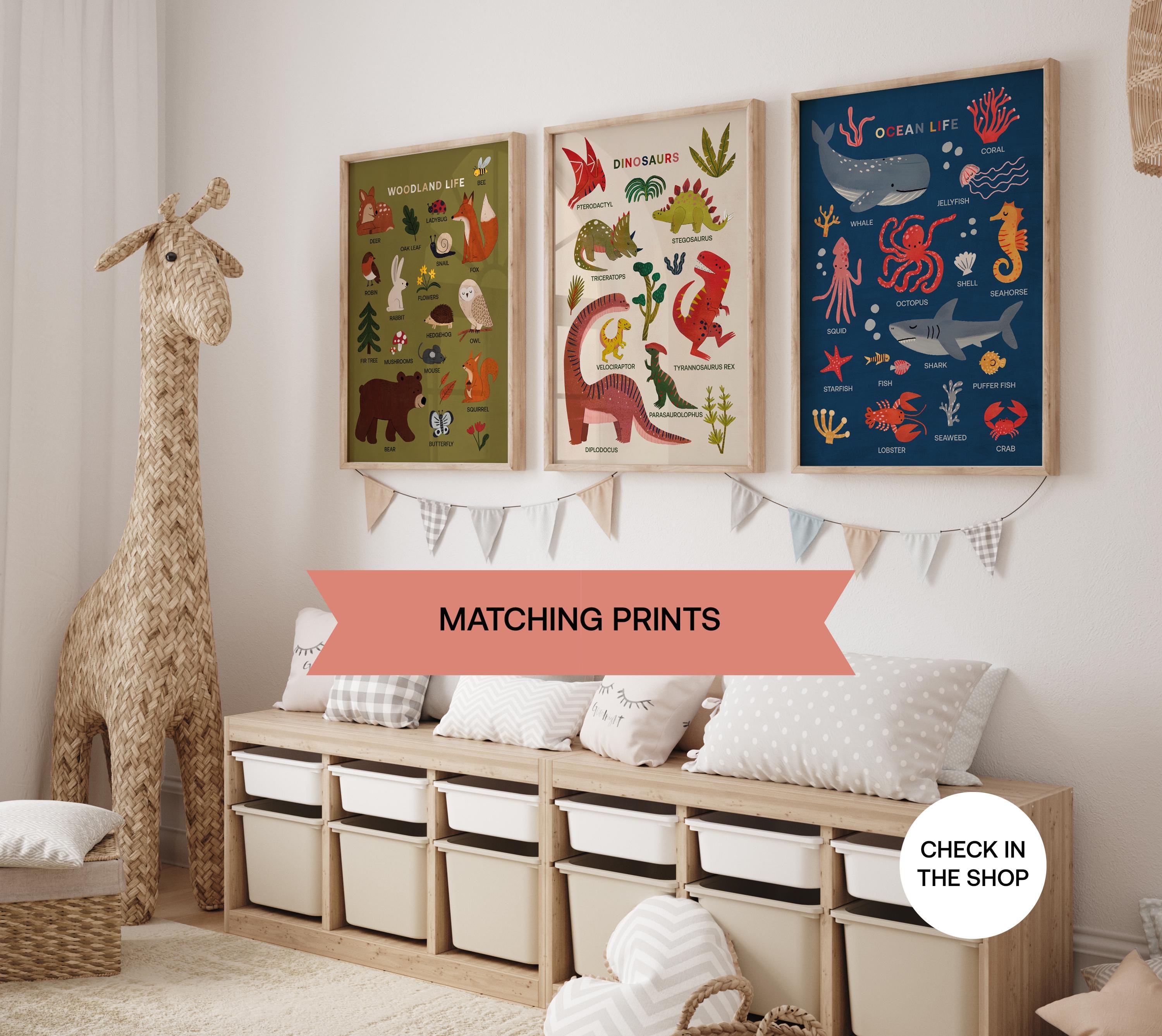 Dinosaur World Poster: Educational Kids Room Decor - Etsy