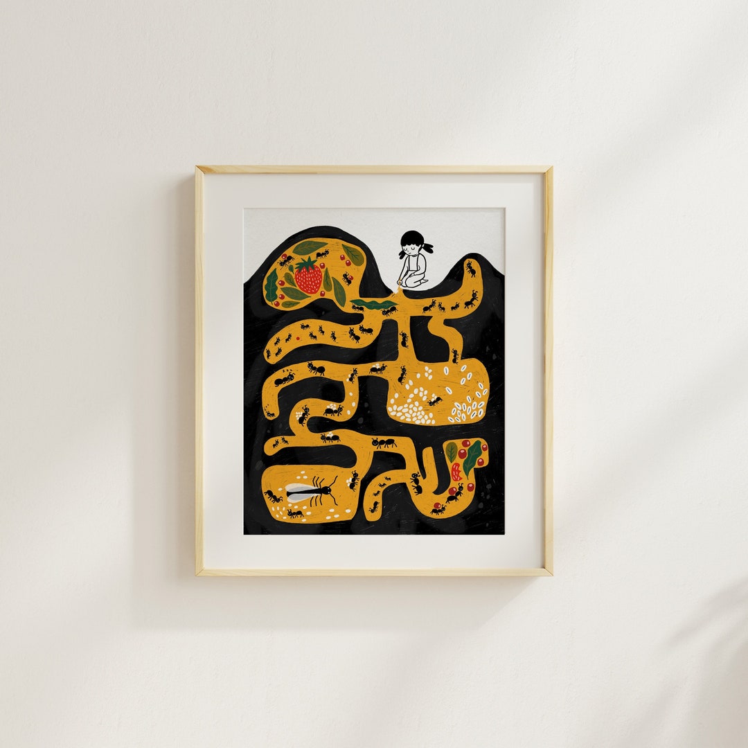 Hand-illustrated Ant House Poster, Creative Nature Art for Kids ...