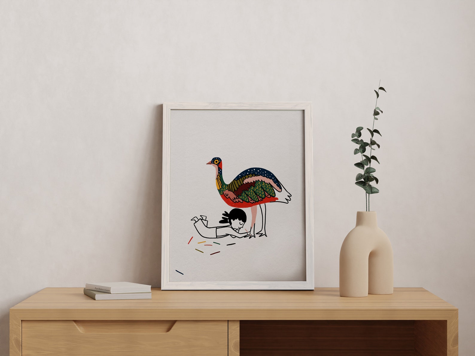 Colorful Emu Art Print: Child's Room Decor, Playroom Wall Art - Etsy