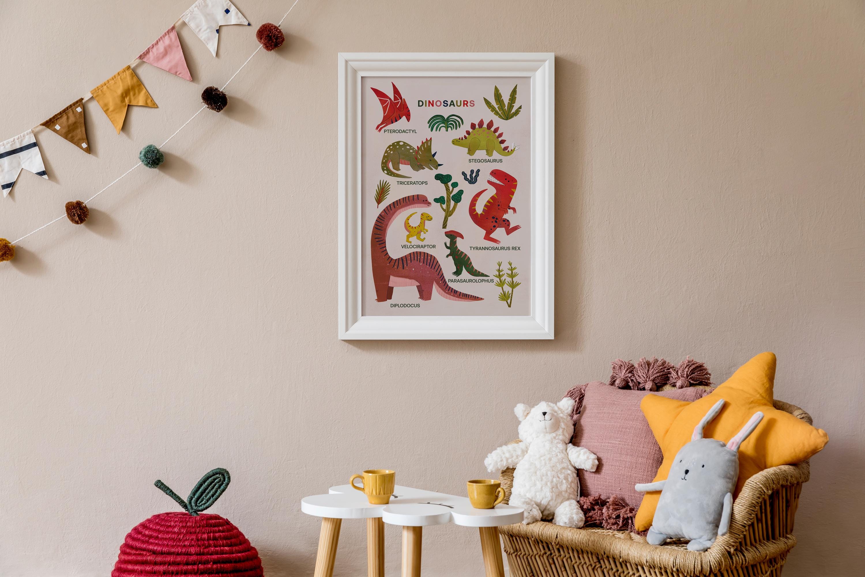 Dinosaur World Poster: Educational Kids Room Decor - Etsy