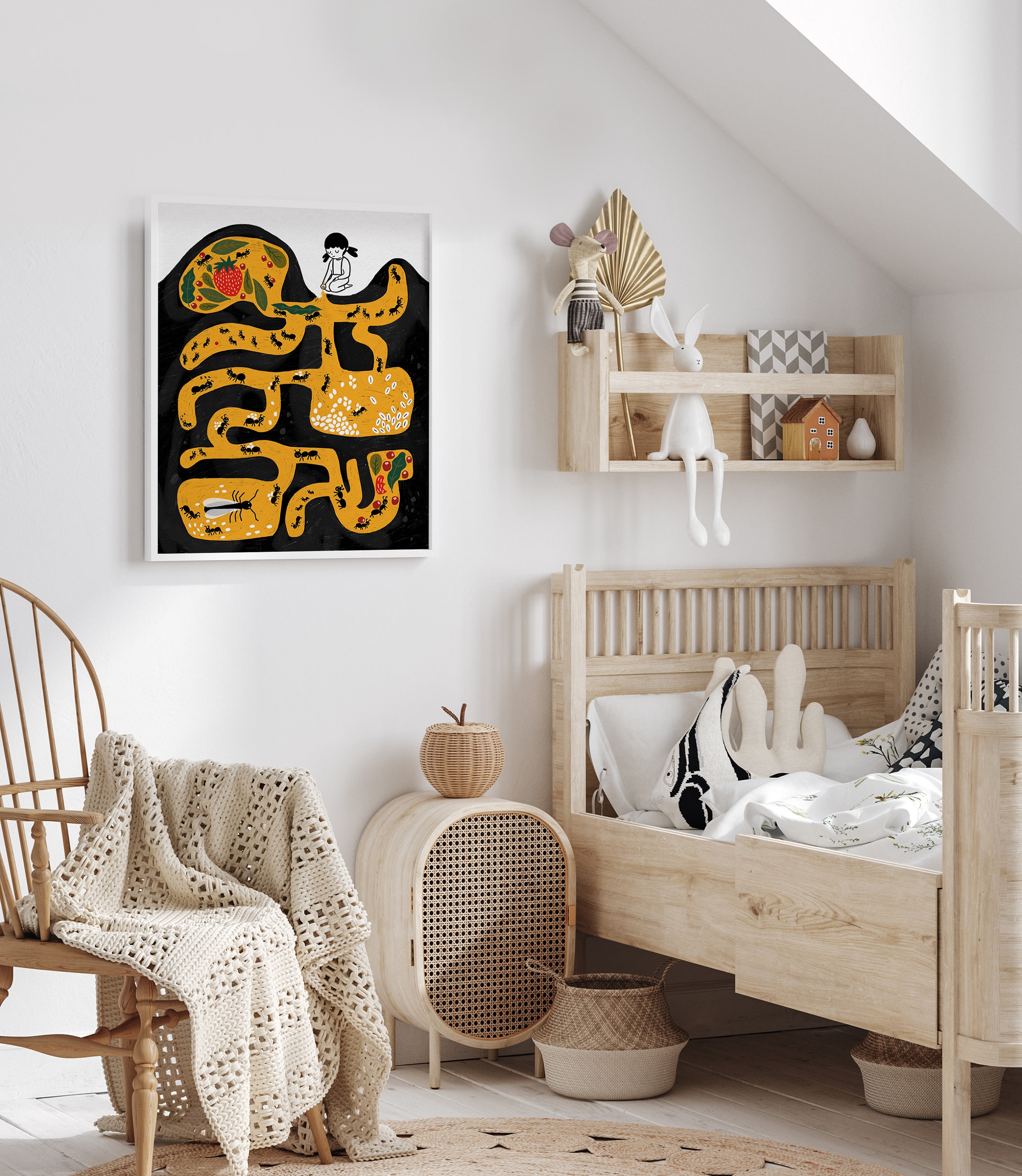 Hand-illustrated Ant House Poster, Creative Nature Art for Kids ...