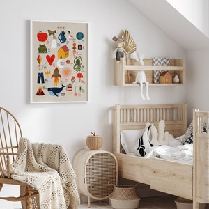 Hand-illustrated Educational Alphabet - Wall Art for Nurseries ...