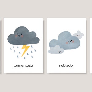 Hand-drawn Weather Flash Cards: Montessori Educational Printables ...
