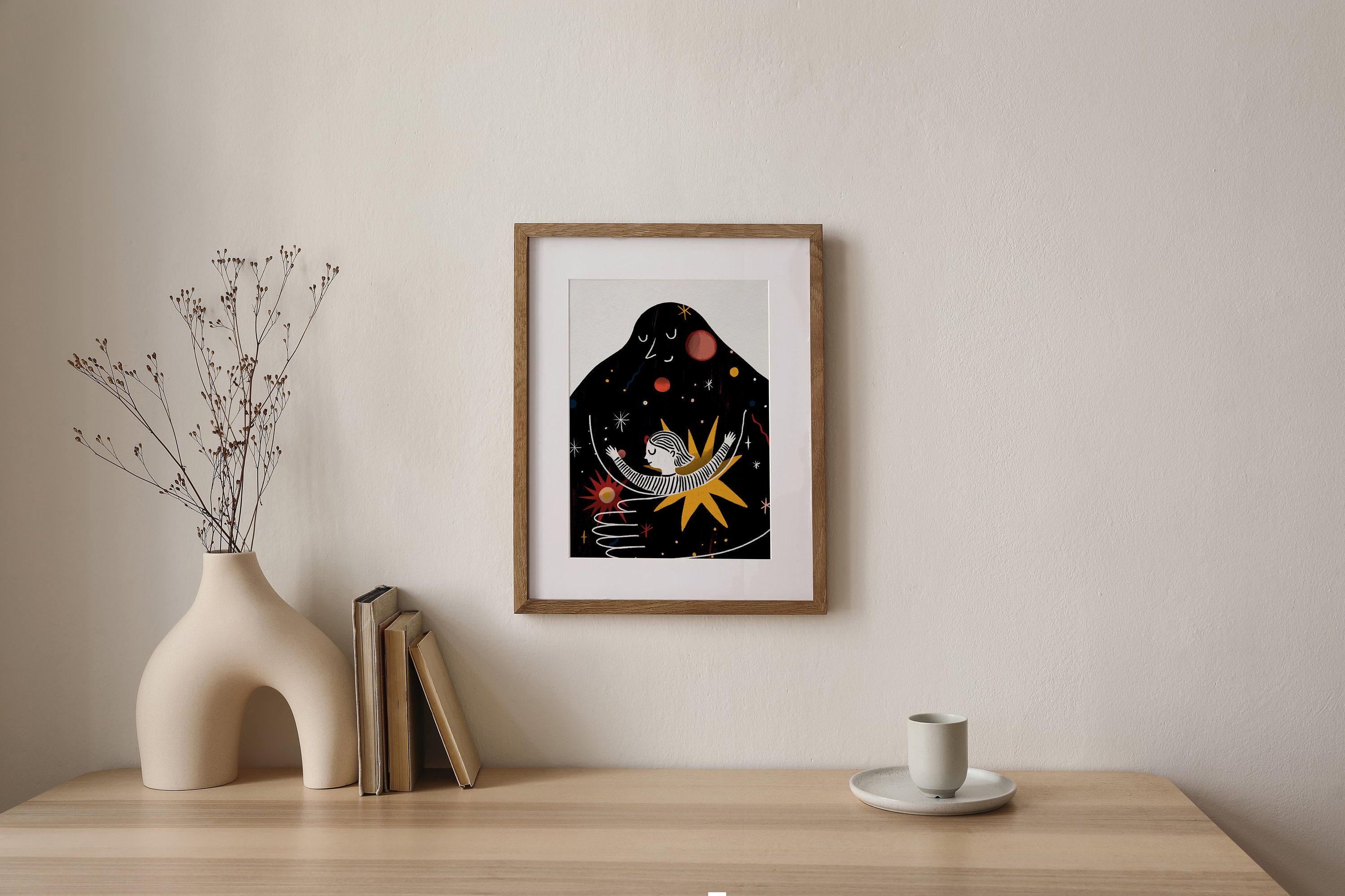 Universe Hug Illustration Montessori-inspired Space Artwork, Magical ...