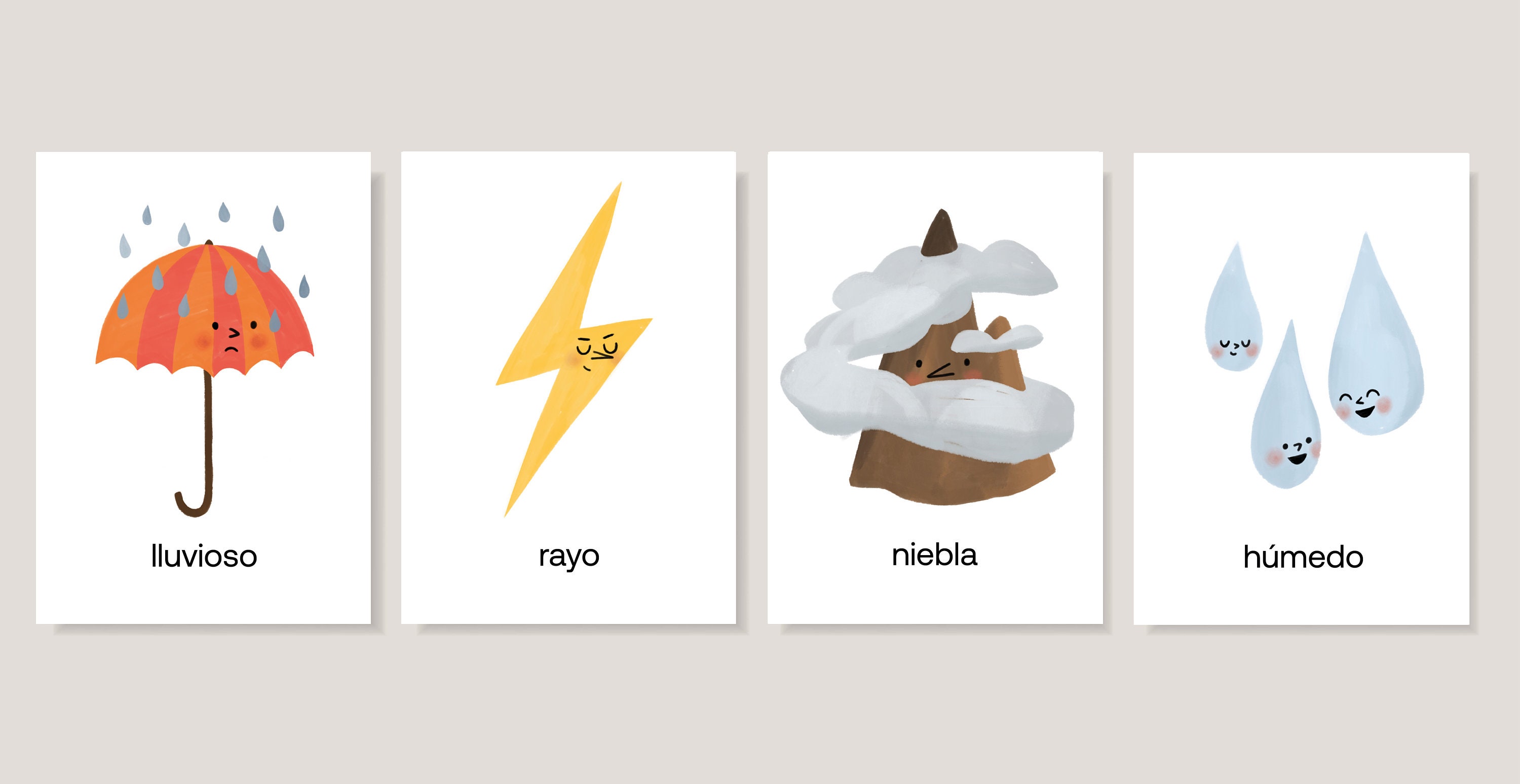 Tarjetas Educativas Del Tiempo - Ilustradas a Mano, Descarga Digital ...