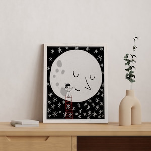 Child Hugging Moon Poster - Inspiring Imagination and Love for Universe ...