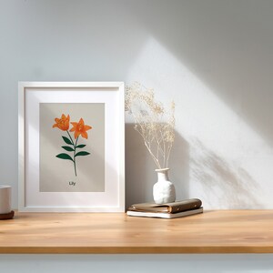 Lily Print - Hand-illustrated Flower Print, Botanical Illustration ...