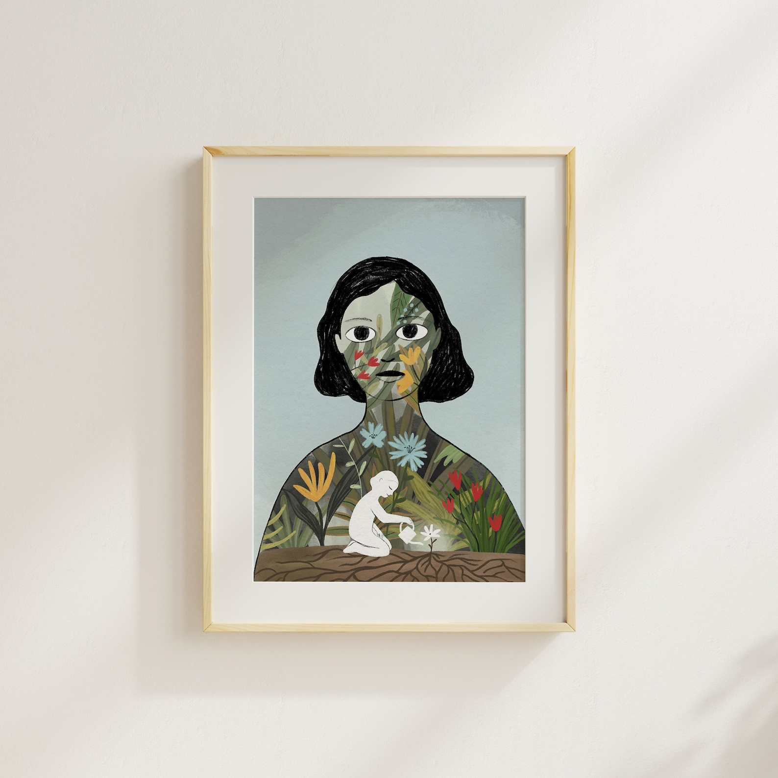 Inner Child Illustration Neutral Wall Art, Nature Illustration, Love ...