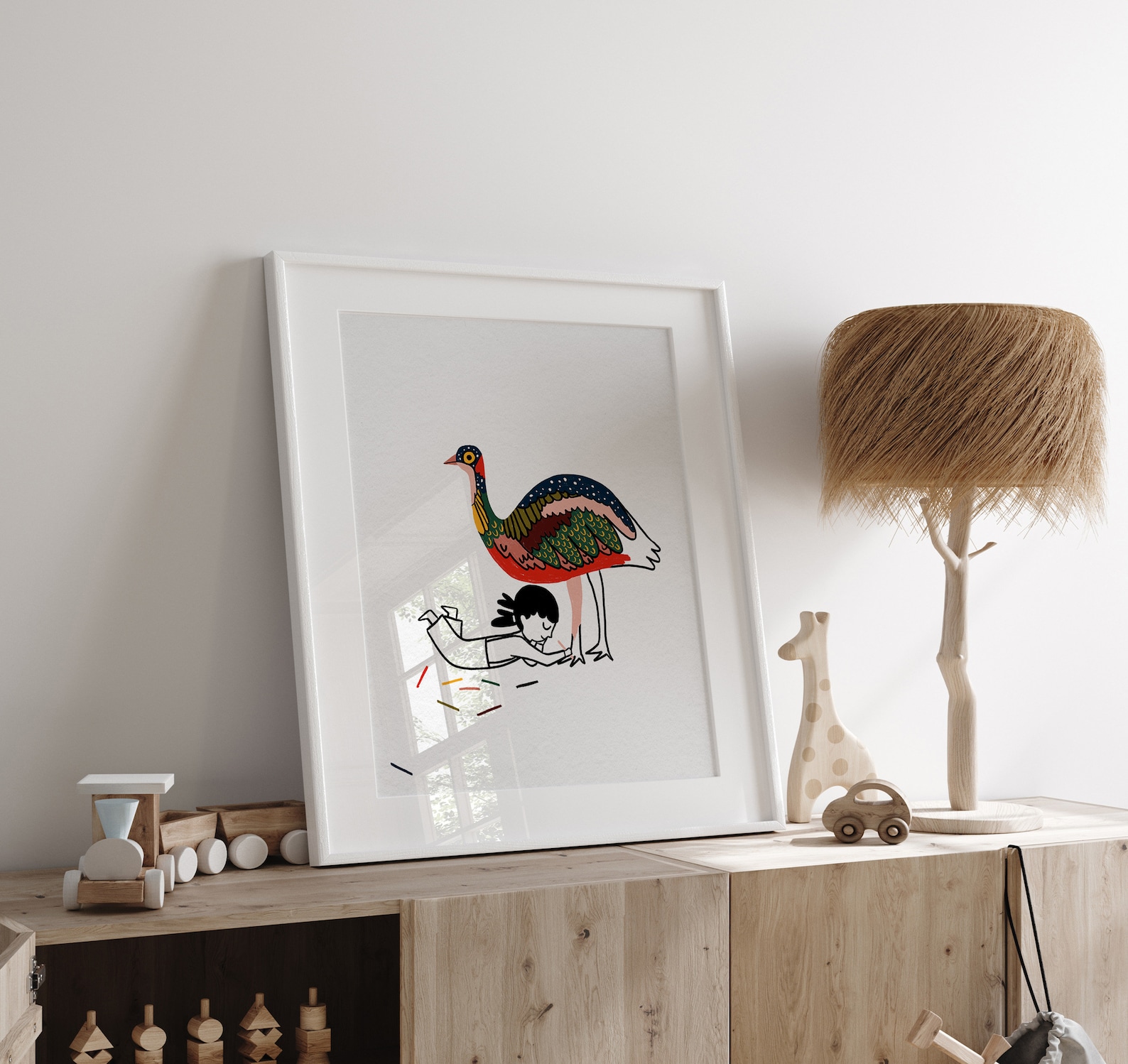 Colorful Emu Art Print: Child's Room Decor, Playroom Wall Art - Etsy
