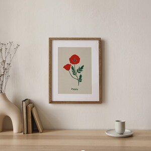 Hand-illustrated Poppy Print: Botanical Flower Illustration - Etsy
