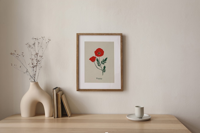 Hand-illustrated Poppy Print: Botanical Flower Illustration - Etsy