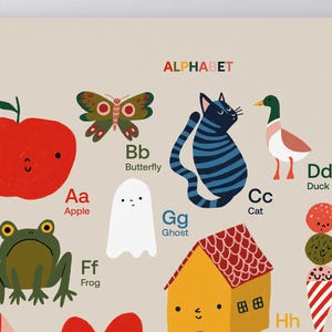 Hand-illustrated Educational Alphabet - Wall Art for Nurseries ...