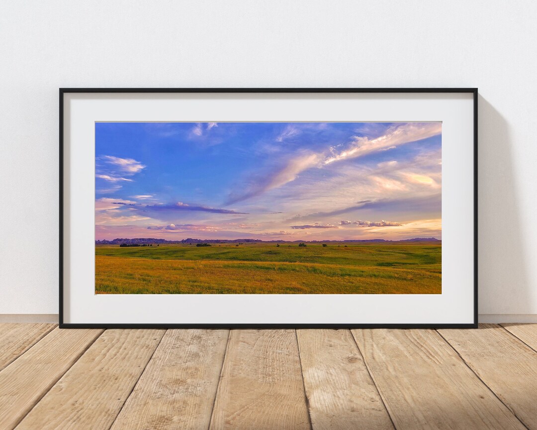 Prairie Sunset Badlands Wall Art South Dakota Room Decor Digital ...