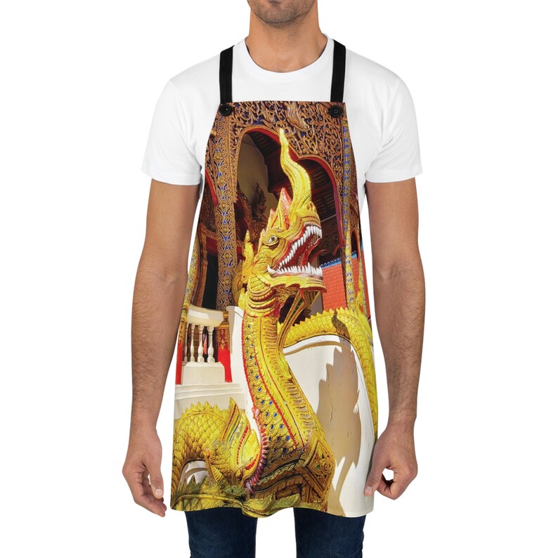 Gold Dragon Thai Temple Apron: Kitchen Cookout Accessory - Etsy