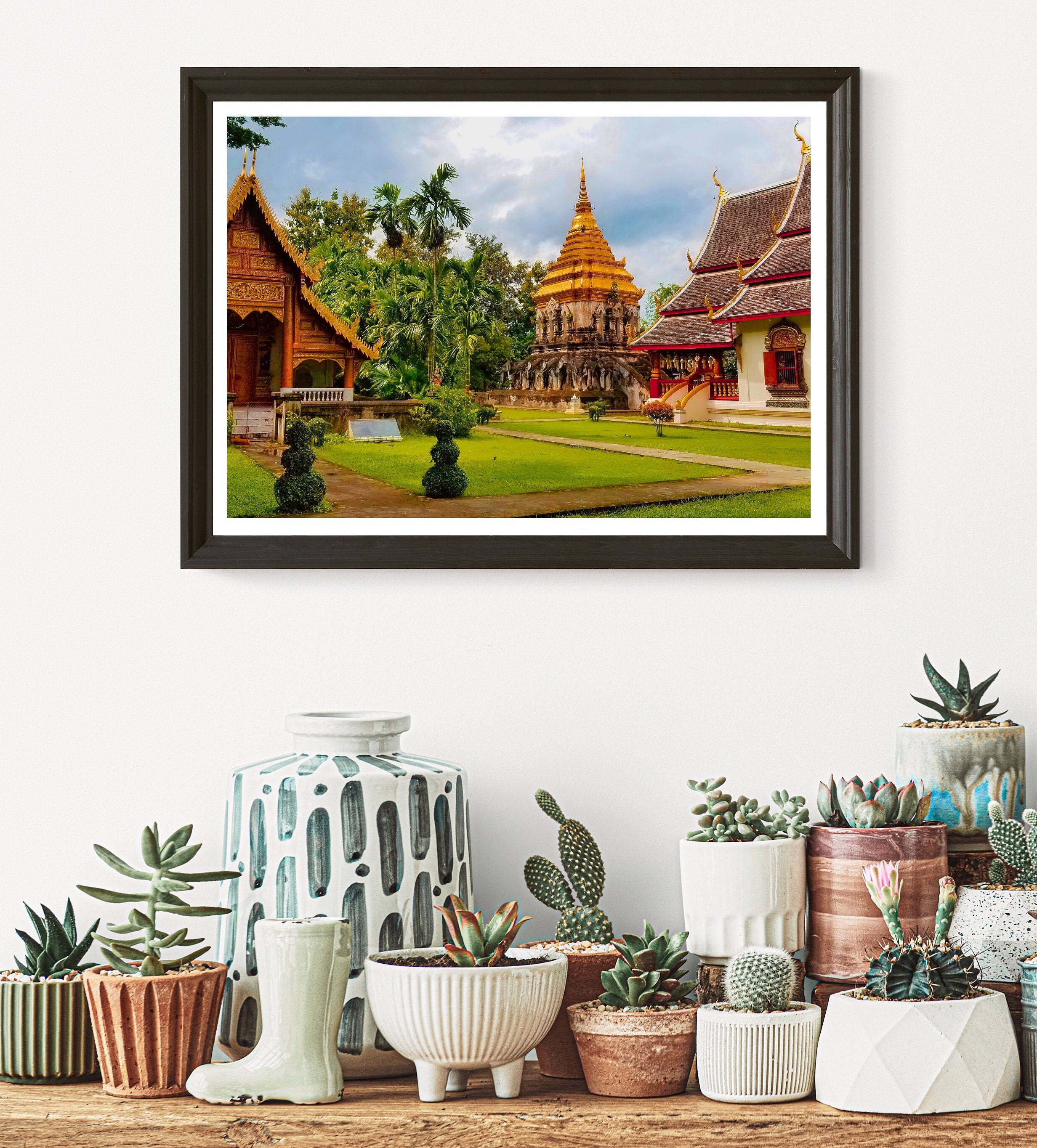 Thai Temple Complex Wall Art Buddhist Room Decor Digital Printable ...