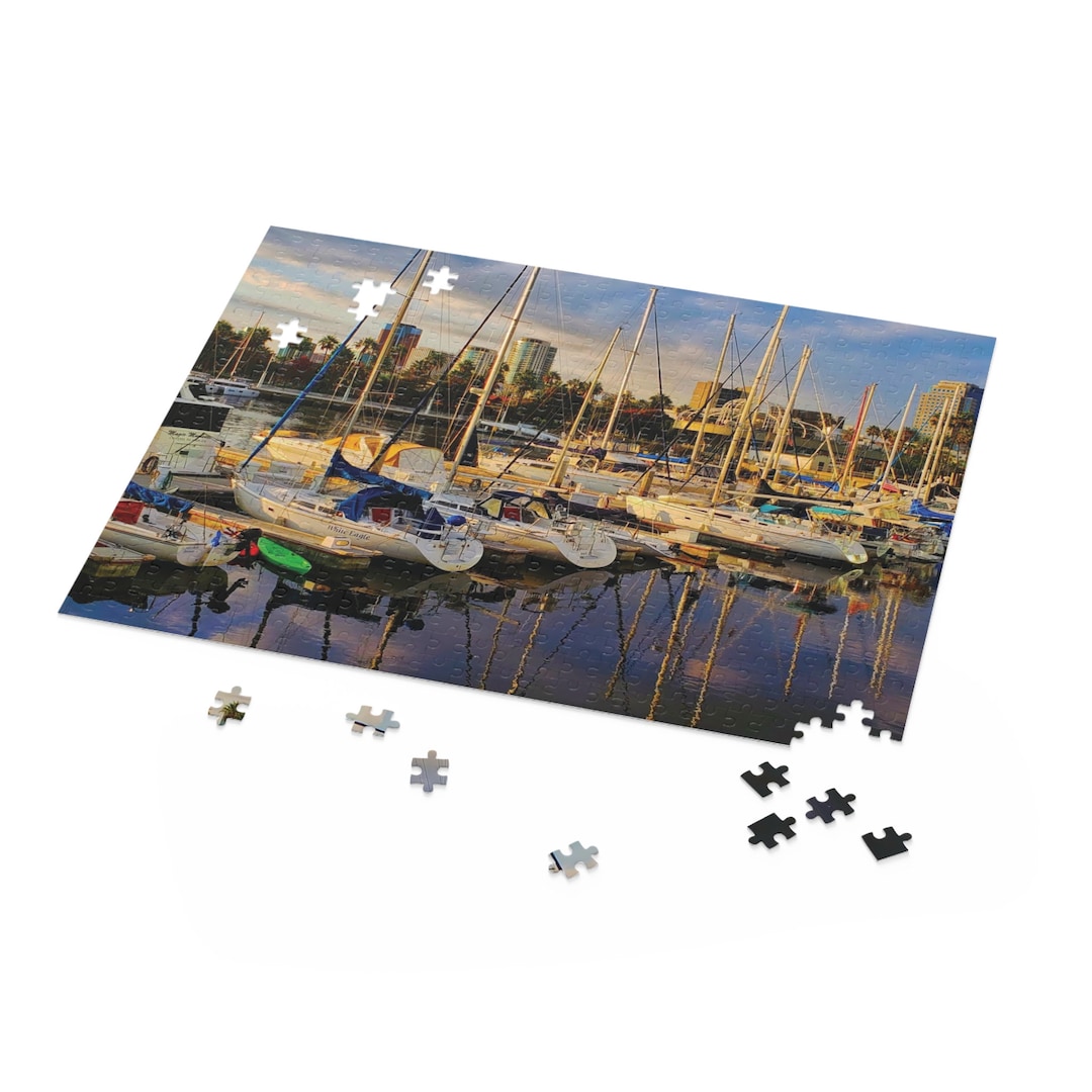 Jigsaw Puzzle Boats Marina Long Beach Vacation Home Game Family ...