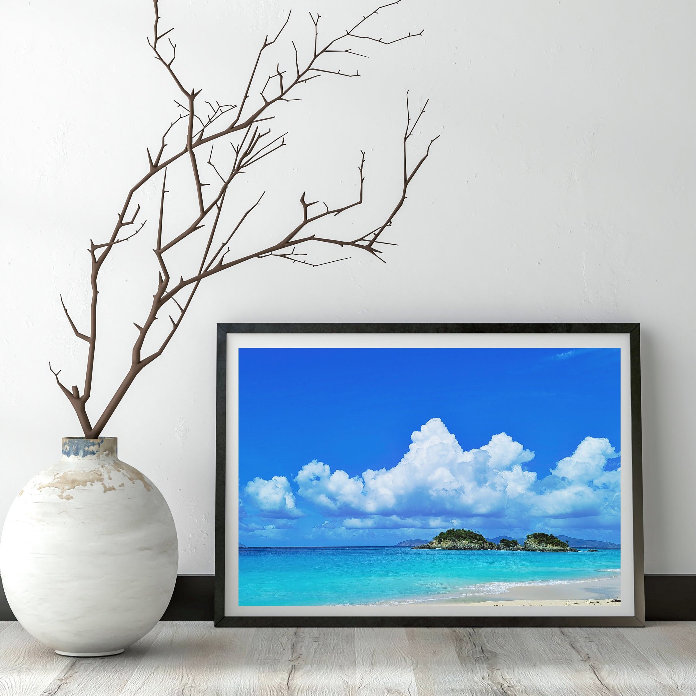 St. John USVI Beach House Printable Wall Art Cottage Room Decor Beach ...