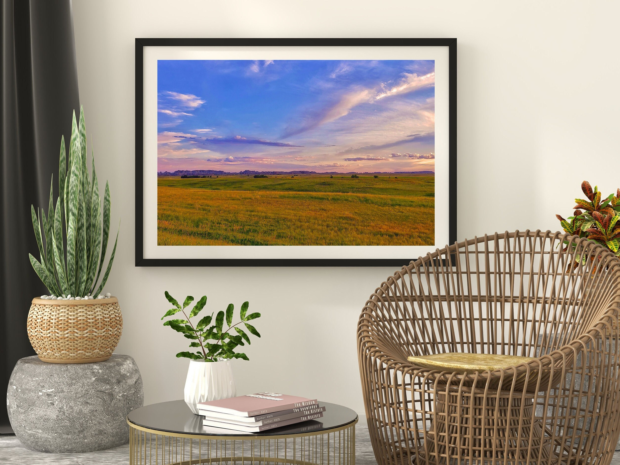 Prairie Sunset Badlands Wall Art South Dakota Room Decor Digital ...