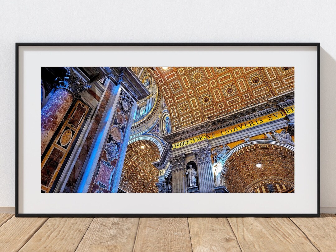St. Peter's Basillica Rome Italy Ornate Ceiling Gold Gilded Religious ...