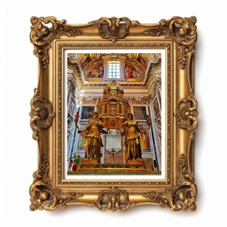 Baroque Catholic Church Altar Rome Italy Digital Print Religious Wall ...