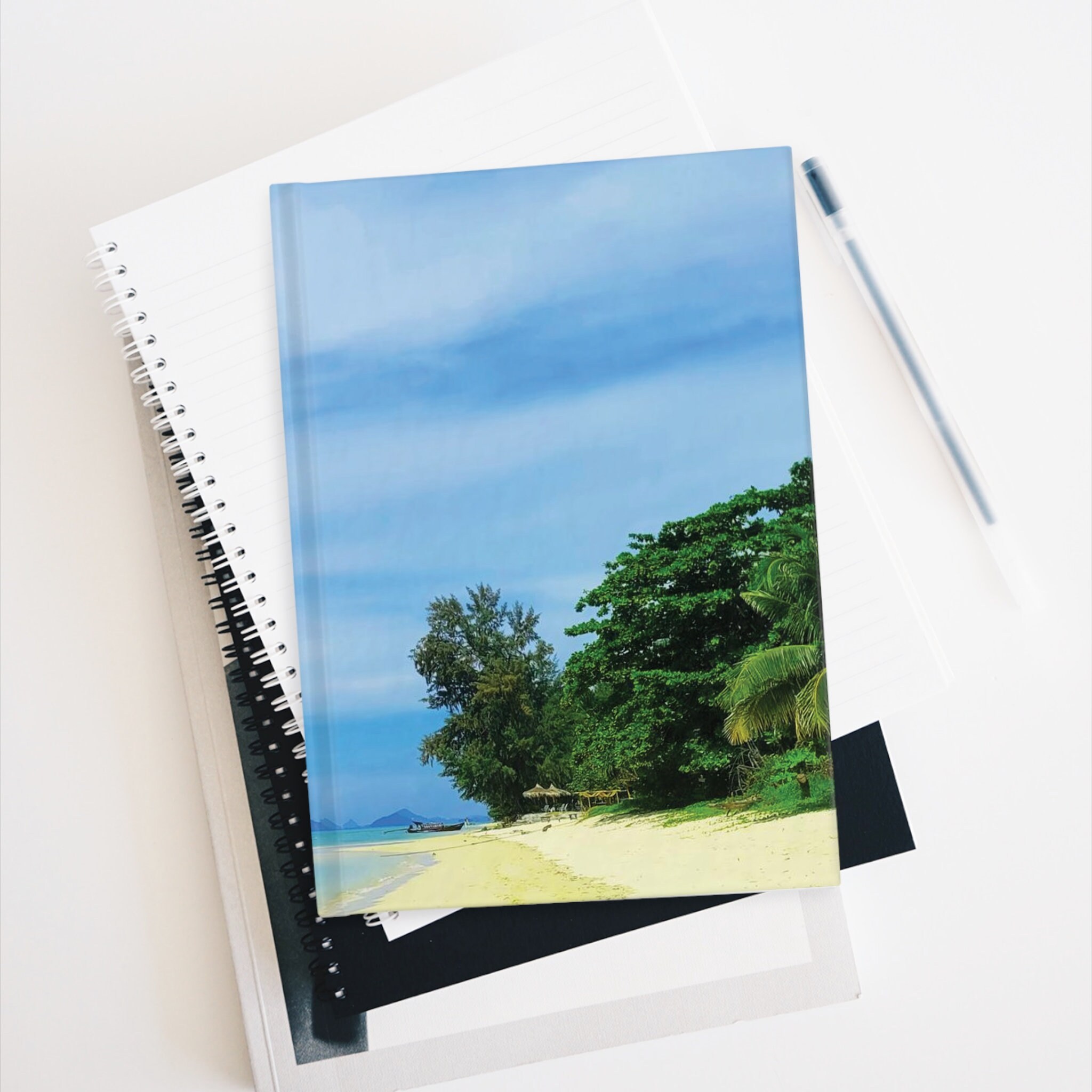 Blank Pages Journal Hardcover Thai Island Jungle Sea Boat Sky Diary ...