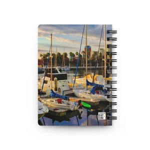 Spiral Bound Notebook Sailboats Long Beach Marina 150 Lined Pages ...