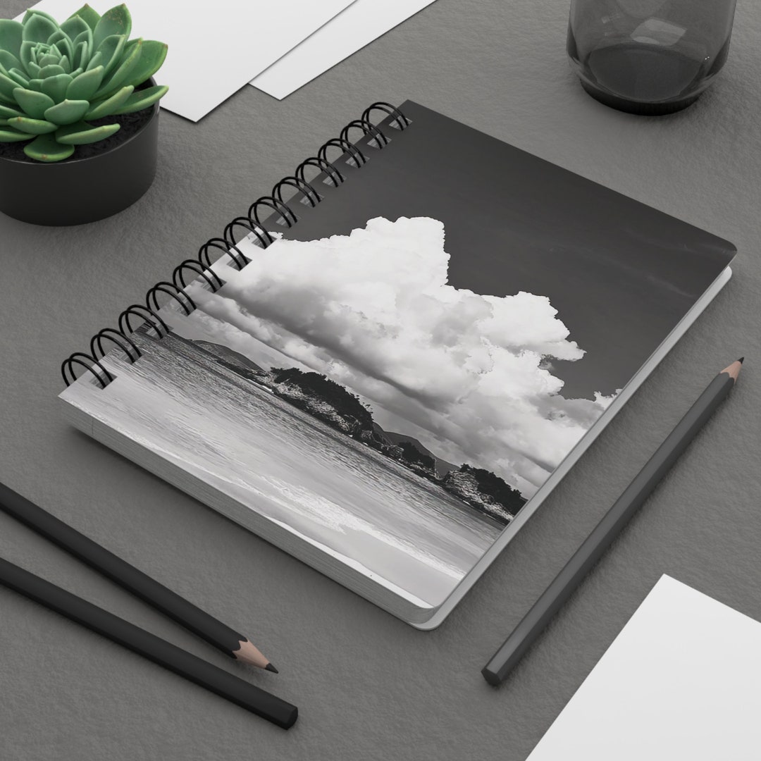 Spiral Bound Notebook USVI Black White Beach St John 150 Lined Pages ...