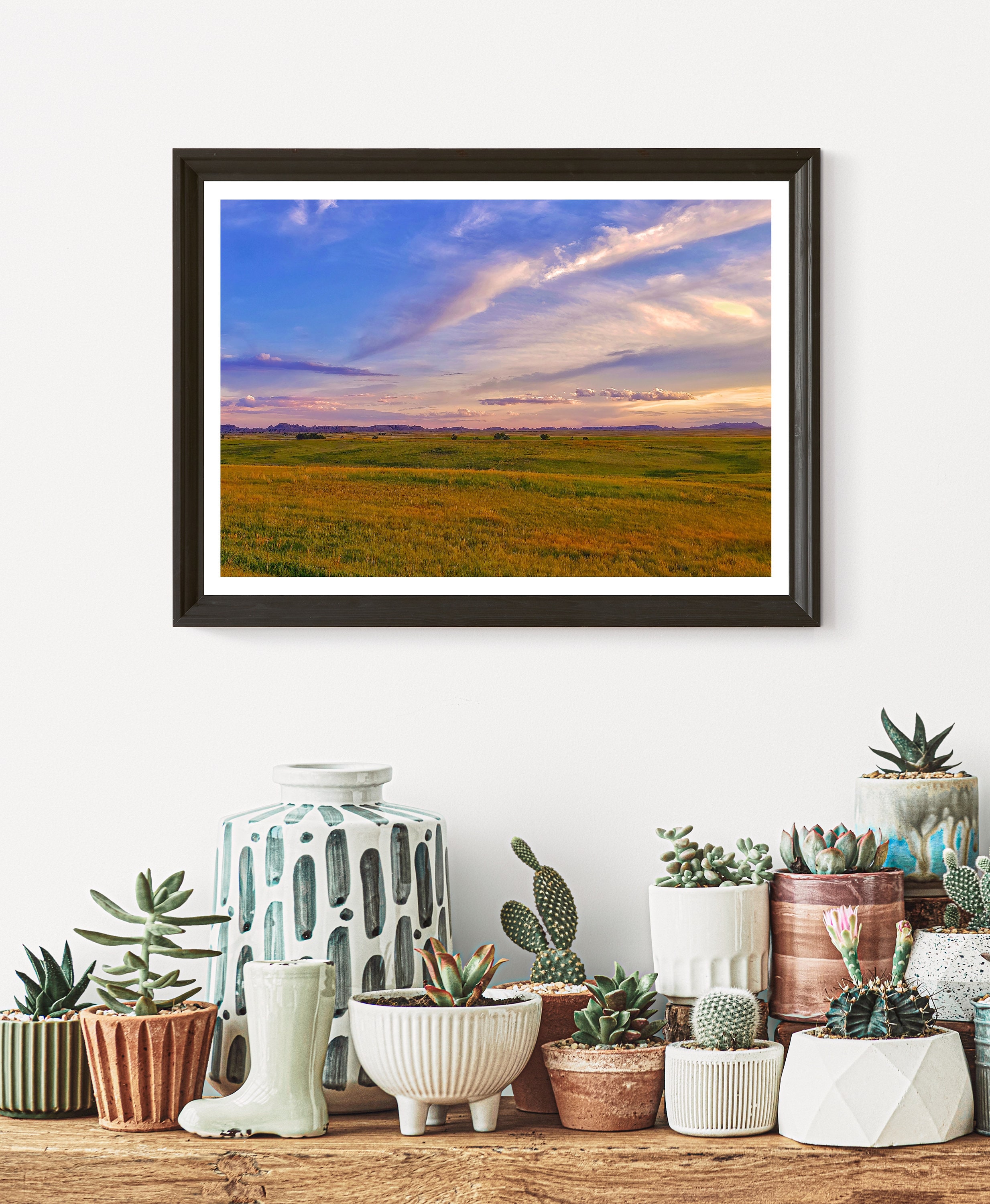 Prairie Sunset Badlands Wall Art South Dakota Room Decor Digital ...