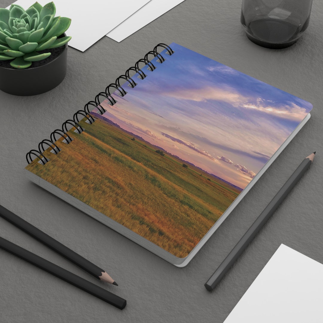 Prairie Grasslands Spiral Notebook: Sunset Landscape Journal - Etsy
